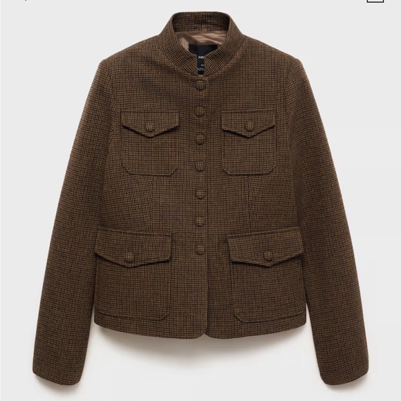 Mango | Jackets & Coats | Mango Brown Textured Jacket | Poshmark